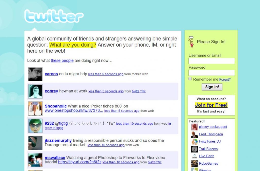 So niedlich sah Twitter im Jahr 2007 aus... - Der Digisaurier
